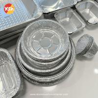 China 1L Round Aluminum Pans Shallow Aluminium Foil Pan Round Container Tray for sale