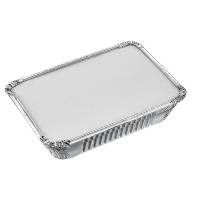 China 2.25 Lb Aluminum Foil Food Container Rectangular Foil Tray With Clear Dome Lid for sale