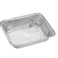 China 2.25 Lb Aluminum Foil Food Container Rectangular Foil Tray With Clear Dome Lid for sale