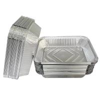 China 8.6 X 6.6 Inches Deep Pan Disposable Takeaway Reusable Aluminium Foil Container Tray for sale