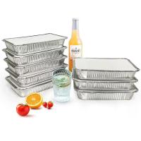 China 8.6 X 6.6 Inches Deep Pan Disposable Takeaway Reusable Aluminium Foil Container Tray for sale
