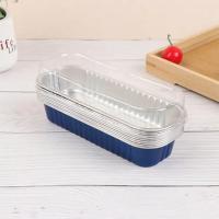 China 7oz Smooth Wall Foil Cake Cup Disposable Baking Tray Rectangular Aluminum Foil Container for sale