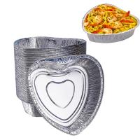 China Heart Shaped Foil Pans 100ml Heart Shaped Aluminum Pans 2.9g Weight for sale