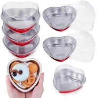 China Heart Shaped Foil Pans 100ml Heart Shaped Aluminum Pans 2.9g Weight for sale