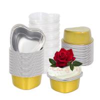 China Heart Shaped Foil Pans 100ml Heart Shaped Aluminum Pans 2.9g Weight for sale