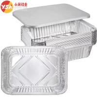 China Aluminum Take Out Containers 450ml 500ml 750ml Foil Tin Trays Aluminium To Go Containers for sale