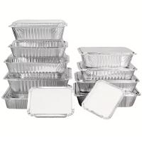 China Aluminum Foil Baking Tray Disposable Fast Food Box Take Away Container for sale