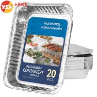 China 10 20 50 PCS Food Grade Disposable Small Aluminum Foil Food Containers With Lids for sale