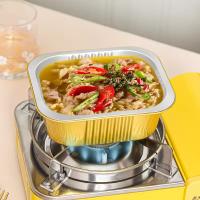 China Gold Smooth Wall Heat Seal Lid Takeaway Foil Food Containers With Plastic Cover for sale