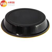 China 230ml Black And Gold Heat Seal Foil Pans​ Disposable Round Pan With Lid for sale