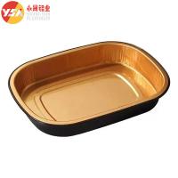 China Smoothwall Black And Gold 680ml Oblong Foil Take-Out Pan​ for Baking and storing for sale