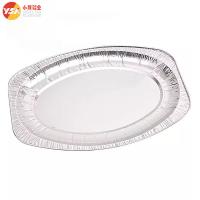 China 990/1400/2270ml Turkey Fish Grilling Pan Disposable Oval Aluminum Foil Tray Shallow Pan Roast Fish Container for sale