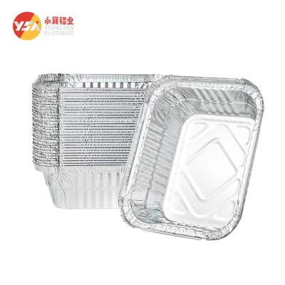 China Food Grade Disposable Aluminum Foil Food Container Aluminum Tray Rectangle Aluminium Foil Plates for sale
