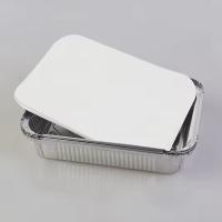 China Rectangular Disposable Aluminum Foil Food Container with Fold-Down Lid Perfect for Restaurant Outings , Catered Events and Meal Prep for sale