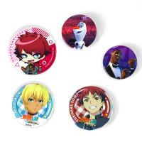 China Custom Button Badge 0.8-3.0mm Thickness Metal Tin Pin with Offset Printing for Promotional Use for sale