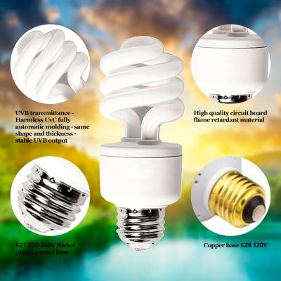 China Mini Compact UVB Reptile Lighting Fluorescent For All Desert And Basking Reptiles for sale