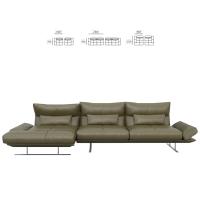 China Large Suspended Metal Leg Designer Leather Sofa for Apartments Villas Hotels for sale