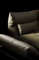 China Large Suspended Metal Leg Designer Leather Sofa for Apartments Villas Hotels for sale