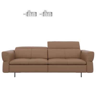 China Modern Adjustable Backrest Double Sofa Contemporary Apartment Furniture for sale