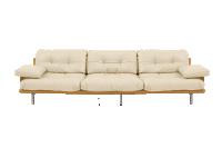 China Light Luxury Cloud Shaped Pull Button Three Seater Sofa Modern Leather Apartment Furniture for sale