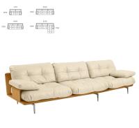 China Light Luxury Cloud Shaped Pull Button Three Seater Sofa Modern Leather Apartment Furniture for sale