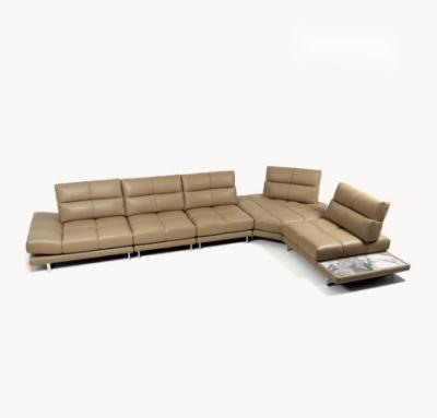 China L Shaped Adjustable Leather Sofa Modern Sectional For Apartments Villas Hotels for sale