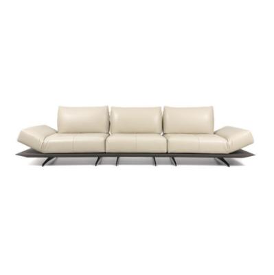 China Modern Leather Sofa Suspended Base Movable Seat for Apartments Villas Hotels for sale