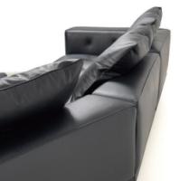 China Pull Button Layer Cowhide Tofu Block Sofa Modern Leather Apartment Villa Hotel for sale