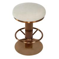 China Rose Gold Luxury Swivel Bar Stool Counter Height Stool With Padded Fabric Seat for sale