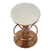 China Rose Gold Luxury Swivel Bar Stool Counter Height Stool With Padded Fabric Seat for sale