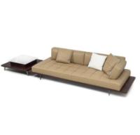 China Solid Wood Base L-Shaped Leather Corner Sofa for Villa Living Room Modern Design for sale