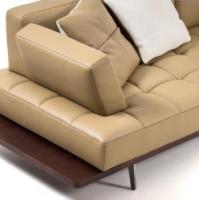 China Solid Wood Base L-Shaped Leather Corner Sofa for Villa Living Room Modern Design for sale