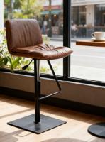 China Adjustable Lounge Chair Stylish Leather Bar Stool Cafe Hotel Counter Height Stool for sale