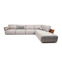 China L-Shaped Corner Leather Sofa Color Contrast Design for Villas Hotels Modern Living for sale