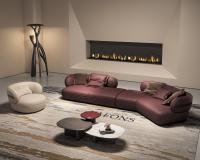China Light Luxury Leather Straight Row Sofa Combination Modern Living Room Furniture for sale