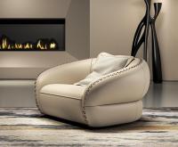 China Wine Red Top Layer Cowhide Curved Sofa Combination Modern Leather Sofa for sale