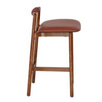 China Modern Style Leather Wooden Bar Stools Hotel Commercial Counter Height Stool for sale