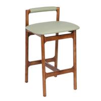 China Modern Style Leather Wooden Bar Stools Hotel Commercial Counter Height Stool for sale