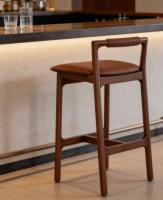 China Modern Style Leather Wooden Bar Stools Hotel Commercial Counter Height Stool for sale