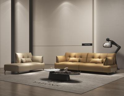 China Modern Light Luxury Leather Combination Sofa Italian Style Hotel Sofa Set for sale