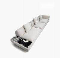 China Modern Cream Wind Belt Marble Edge Fabric Sofa for Luxury Apartment Living for sale