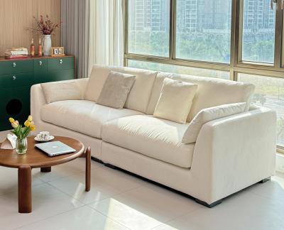 China Japanese Cream Style Three Seater Fabric Sofa for Modern Apartments for sale