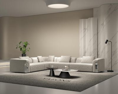 China Modern Luxury L-Shaped Wavy Fabric Sofa Hotel Furniture Sectional Design for sale