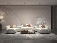 China Modern Cream White U-Shaped Modular Living Room Combination Luxury Fabric Sofa for sale
