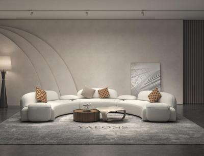 China Modern Cream White U-Shaped Modular Living Room Combination Luxury Fabric Sofa for sale