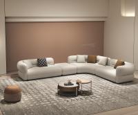China Modern Cream White Curved Fabric Sofa Luxury Hotel Furniture Collection for sale