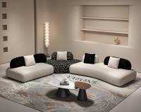 China Modern Combination Curved Fabric Sofa For Apartments Villas Hotels for sale