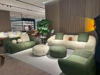 China Internet Famous Pumpkin Fabric Bubble Sofa Set Sage Green Cream White for sale