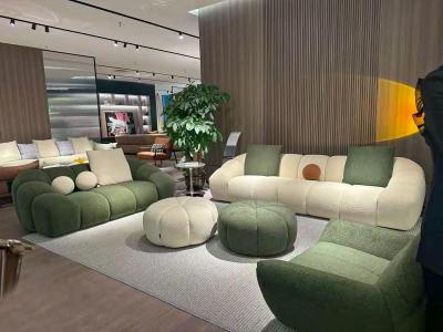 China Internet Famous Pumpkin Fabric Bubble Sofa Set Sage Green Cream White for sale