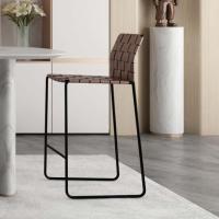 China Modern Minimalist Luxury Woven Bar Stools Counter Height Home Island Stools for sale